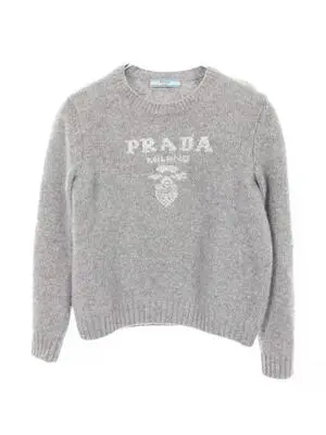 Prada 2010s Logo-detail Sweater - Grey