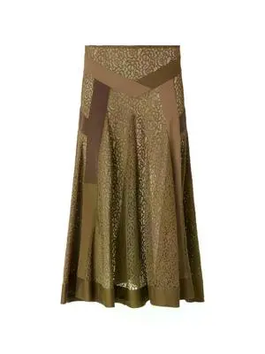 Pinko Lace-panelled Patchwork Midi Skirt