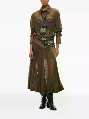 Pinko Patchwork Lace Midi Skirt