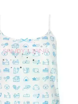 Sandy Liang Graphic Print Tank Top - White
