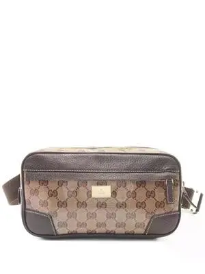 Gucci Gg Crystal Canvas Belt Bag - Brown