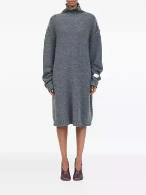 MAISON MARGIELA High-neck Knitted Midi Dress - Grey
