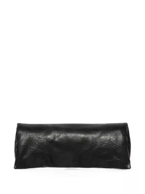 Rick Owens Logo-debossed Padded Leather Clutch - Black