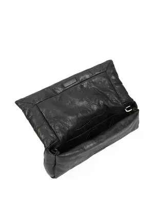Rick Owens Logo-debossed Padded Leather Clutch - Black