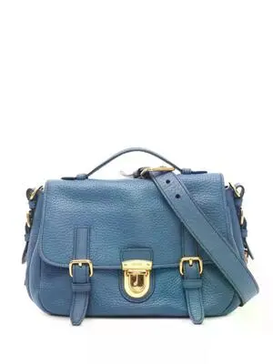 Prada Logo-detail Two-way Handbag - Blue