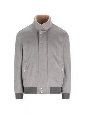 Brunello Cucinelli Shearling-lined Zip-up Jacket - Grey