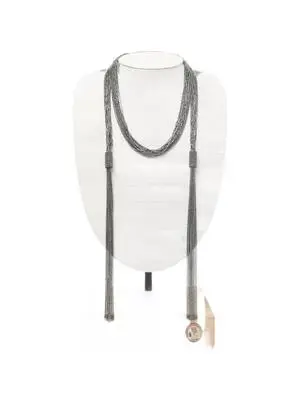 Peserico Multi-strand Tassel Necklace - Black