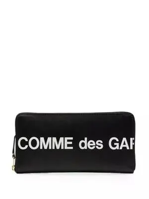Comme Des Garçons Huge Logo Leather Wallet - Black