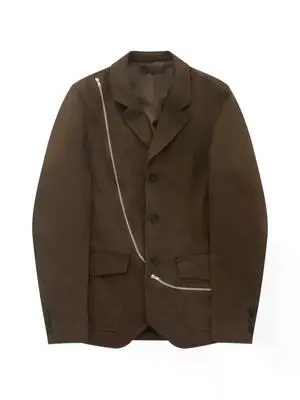 Comme Des Garçons Zip-detail Twill Jacket - Brown