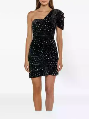 SELF-PORTRAIT Embellished One-shoulder Mini Dress