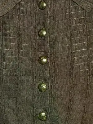 Burberry Sheer Knitted Polo Shirt