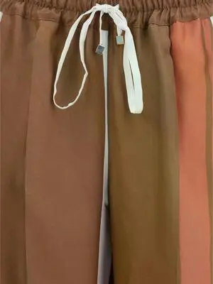 Kiton Striped Drawstring Straight Leg Trousers - Brown
