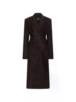 ROTATE BY BIRGER CHRISTENSEN Double-breasted Suede Coat