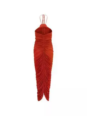 Magda Butrym Floral-appliqué Ruched Maxi Party Dress