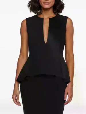 Celine Peplum Mid-length Dress - Black
