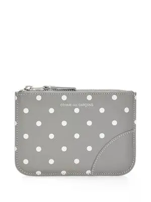 Comme Des Garçons Polka-dot Zip-top Purse - Grey