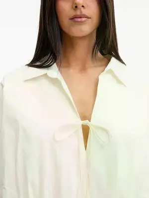 VICOLO Cream Bow-detail Puff-sleeve Blouse