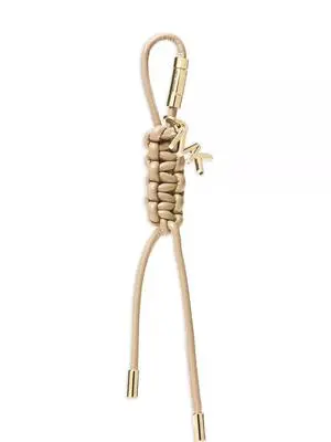 Michael Kors Braided-cord Logo-pendant Bag Charm - Neutrals