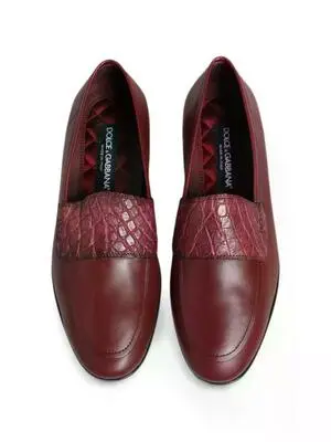 Dolce & Gabbana Crocodile-effect Leather Loafers