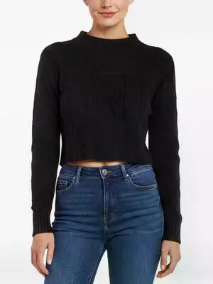 Sandro Ribbed-knit Cropped Sweater - Black