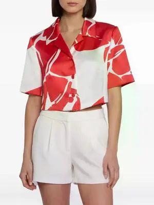 NECESSARY ANYWHERE Floral Print Cropped Blazer