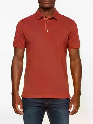 Loro Piana Piqué-knit Short-sleeved Polo Shirt - Orange