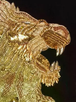 Balmain Strapless Mini Dress With Lion-embossed Sequin Embellishment