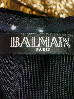 Balmain Strapless Mini Dress With Lion-embossed Sequin Embellishment