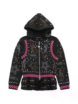 CHOPOVA LOWENA Janine Stud-embellished Hoodie - Black