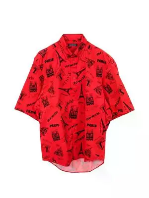 Balenciaga Tourist Print Short-sleeve Shirt