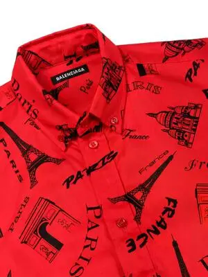 Balenciaga Tourist Print Short-sleeve Shirt