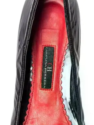 Carolina Herrera Bow Patent Calf Leather Pumps