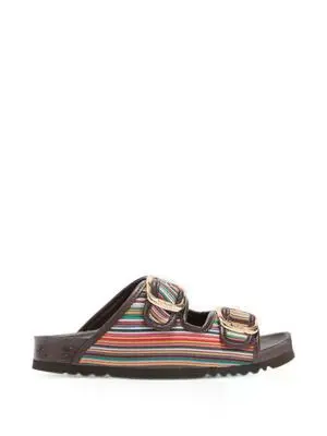 DR. SCHOLL'S SHOES Noelle Striped Buckle-fastening Sandals - Brown