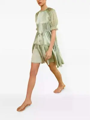 Ulla Johnson Juliette Silk-satin Mini Dress - Green
