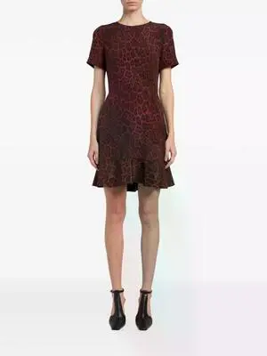 Stella McCartney Leopard-print Ruffled Mini Dress - Red