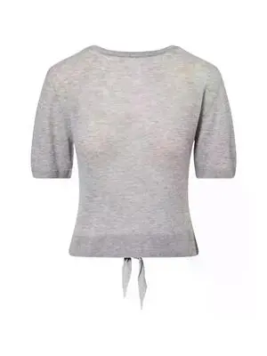 GANNI Open-back Tie-fastening Blouse - Grey