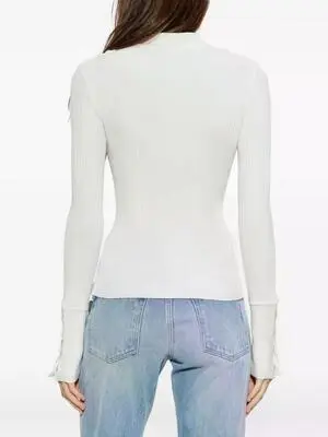 COURREGES Ribbed Long-sleeve Polo Shirt