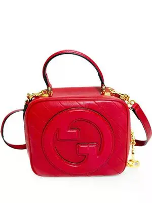 Gucci Small Blondie Leather Tote Bag - Red