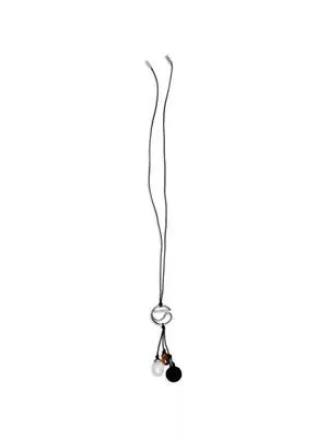 Coperni Stone-pendant Cord Necklace - Silver