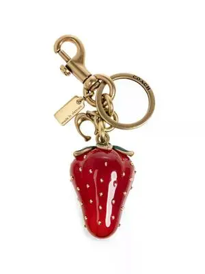 COACH Strawberry-charm Keyring - Red