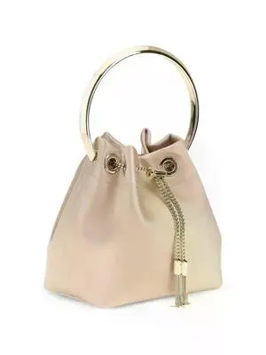 JIMMY CHOO Bon Bon Satin Bucket Bag - Neutrals