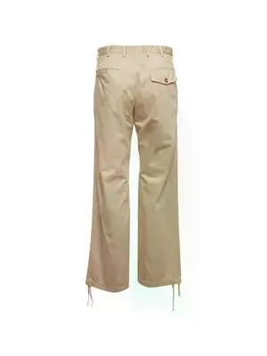 Prada Cotton Cropped Trousers - Neutrals