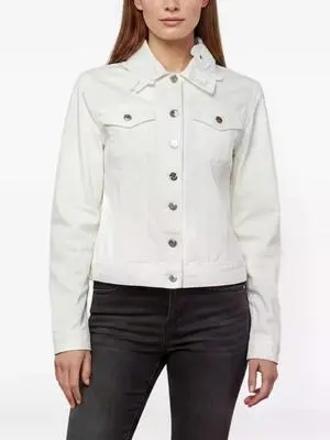 Red Valentino Floral-appliqué Denim Jacket - White
