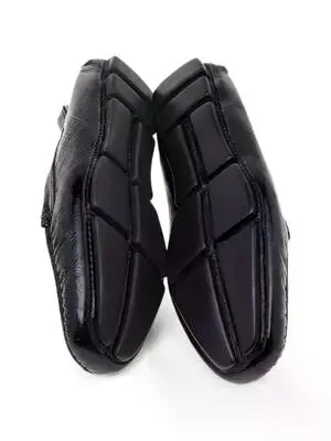 Prada Leather Studded Logo Detail Boat Shoes