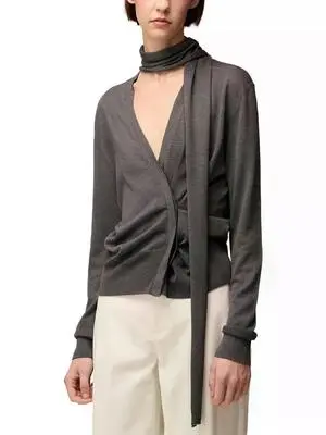 RETORI Retrof Ribbon Detail Silk Cardigan