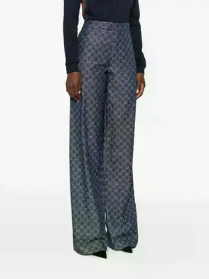 Gucci Gg Supreme Denim Wide-leg Jeans - Blue