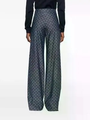 Gucci Gg Supreme Denim Wide-leg Jeans - Blue