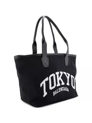 Balenciaga Jumbo Printed Canvas Tote Bag - Black