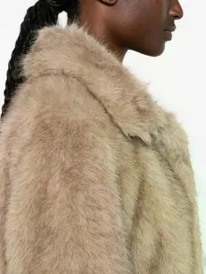 Max Mara Faux Fur Pointed Collar Coat