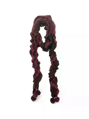Emporio Armani Ruffled Pom-pom Scarf